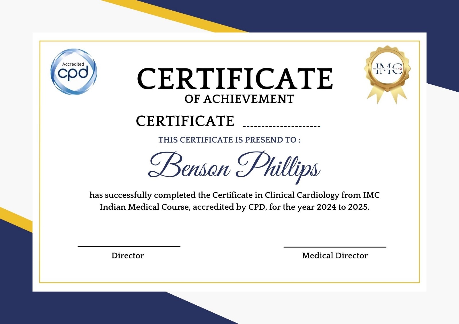 CERTIFICATE IN INFECTION AND PREVENTION CONTROL - Indian Medical Course